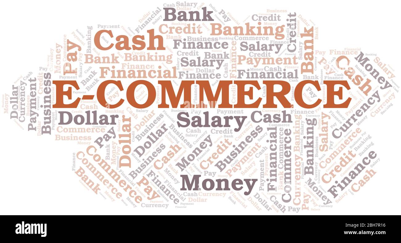 E-Commerce typography vector word cloud. Wordcloud collage made with ...