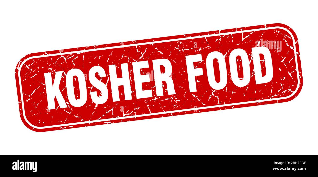 kosher food stamp. kosher food square grungy red sign Stock Vector ...