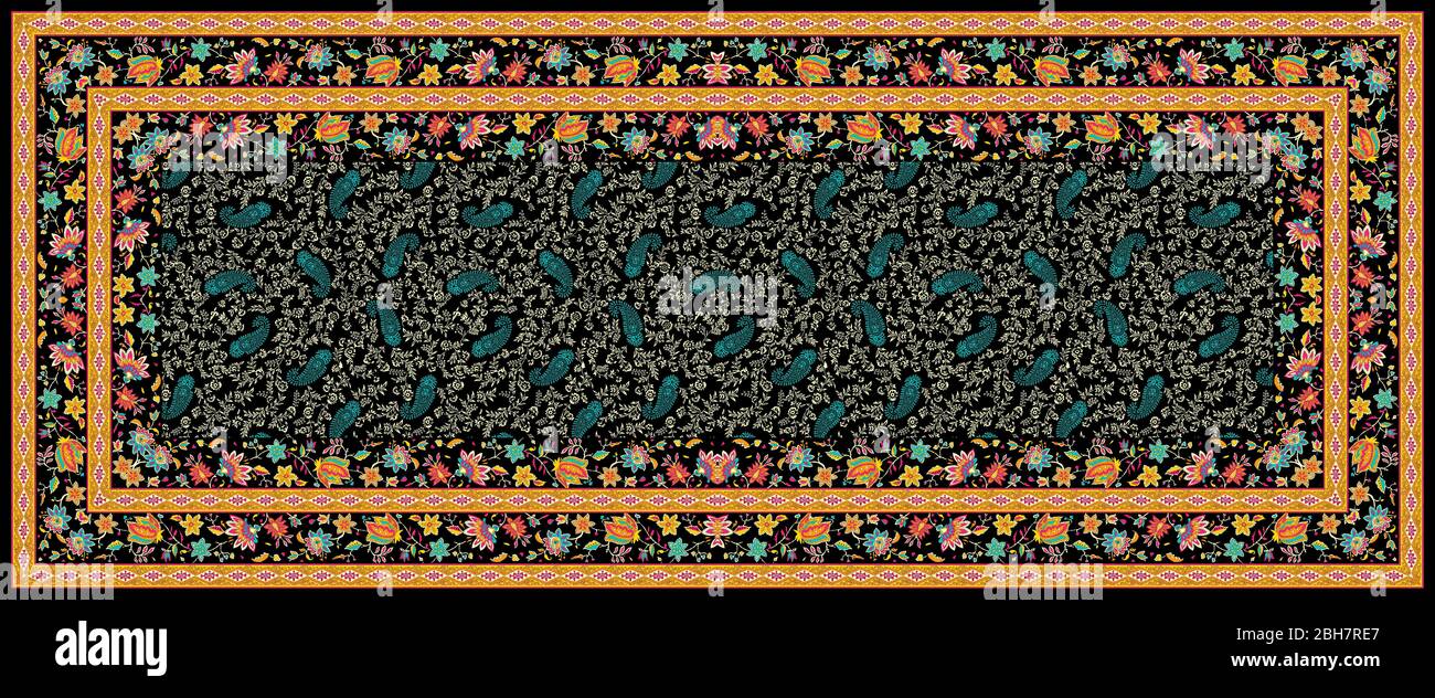 beautiful floral color border design Stock Photo - Alamy