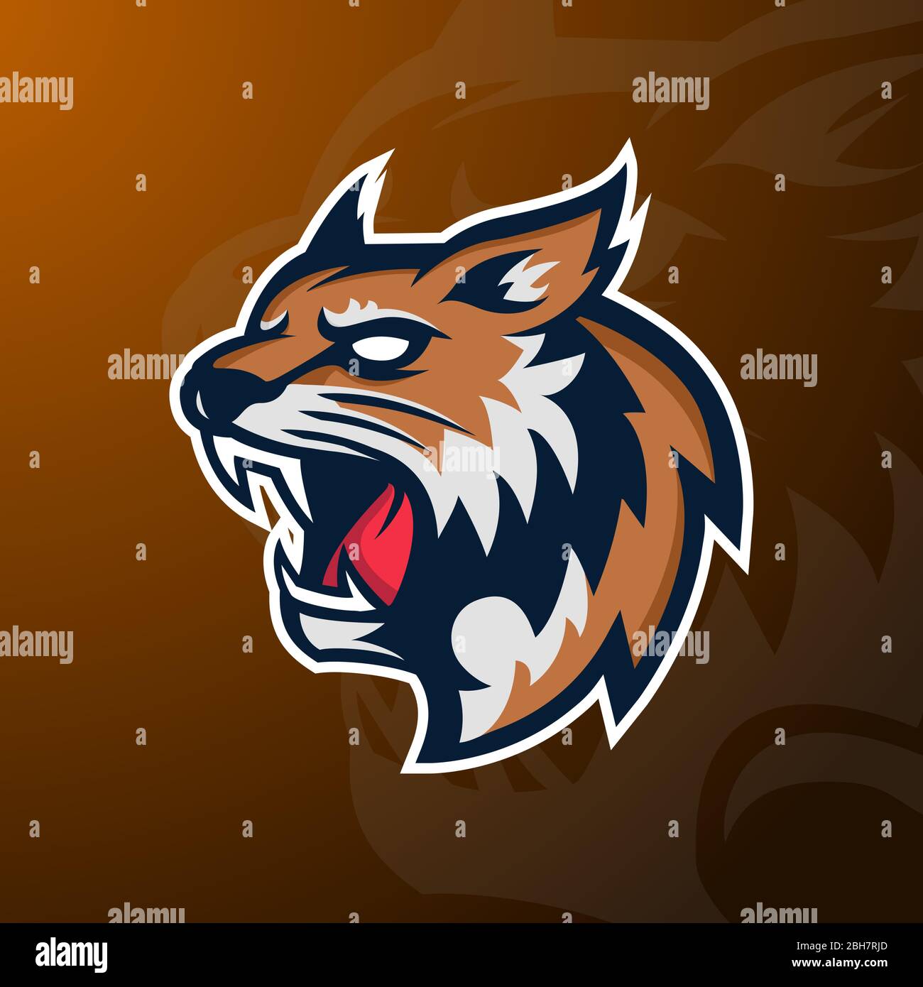 Angry Wildcat mascot sport logo, badge and emblem Stock Vector Image ...