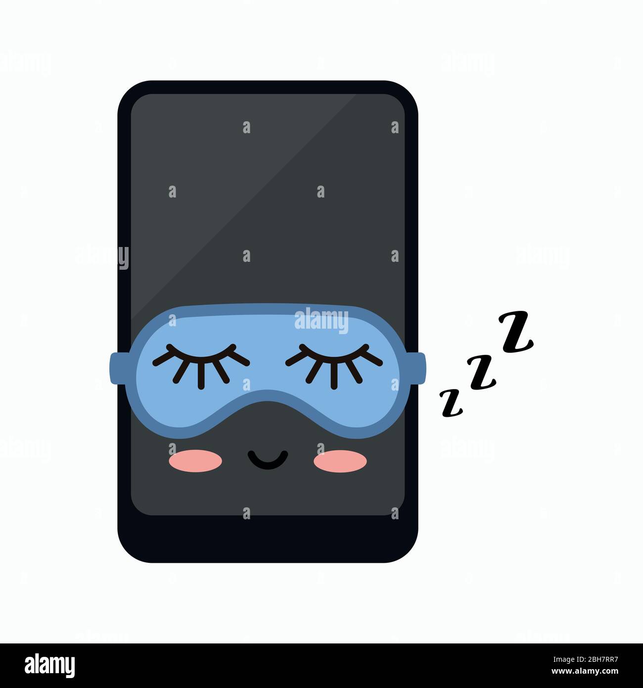 Sleeping mobile phone vector icon isolated on white background Stock ...