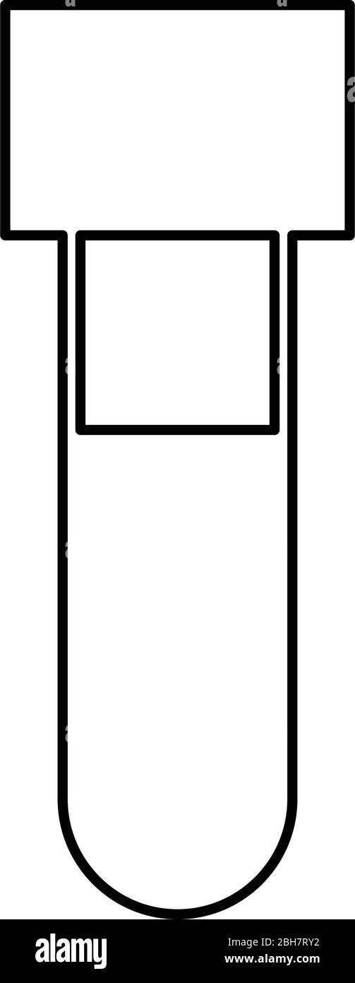 Test tube with blood Medical vial icon outline black color vector ...