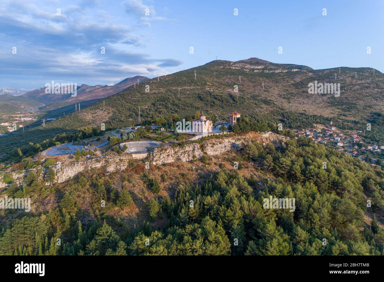Aerial view of the monastery Hercegovacka Gracanica in Trebinje. Bosnia ...