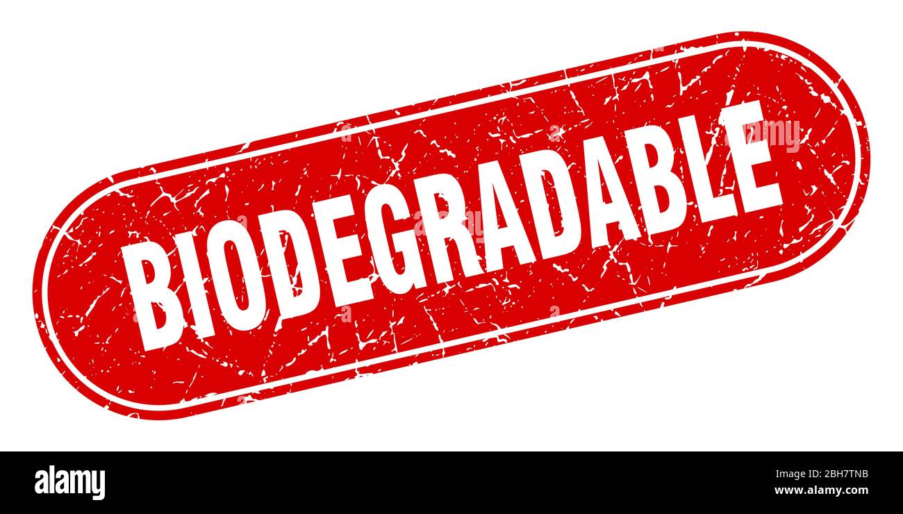 biodegradable sign. biodegradable grunge red stamp. Label Stock Vector ...