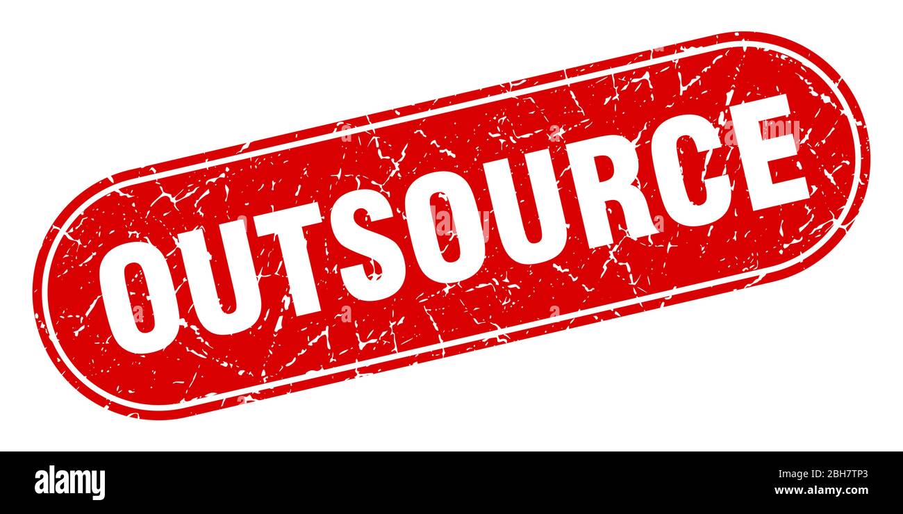 outsource sign. outsource grunge red stamp. Label Stock Vector Image ...