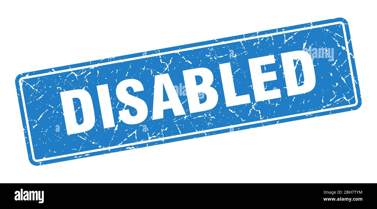 disabled stamp. disabled vintage blue label. Sign Stock Vector Image ...