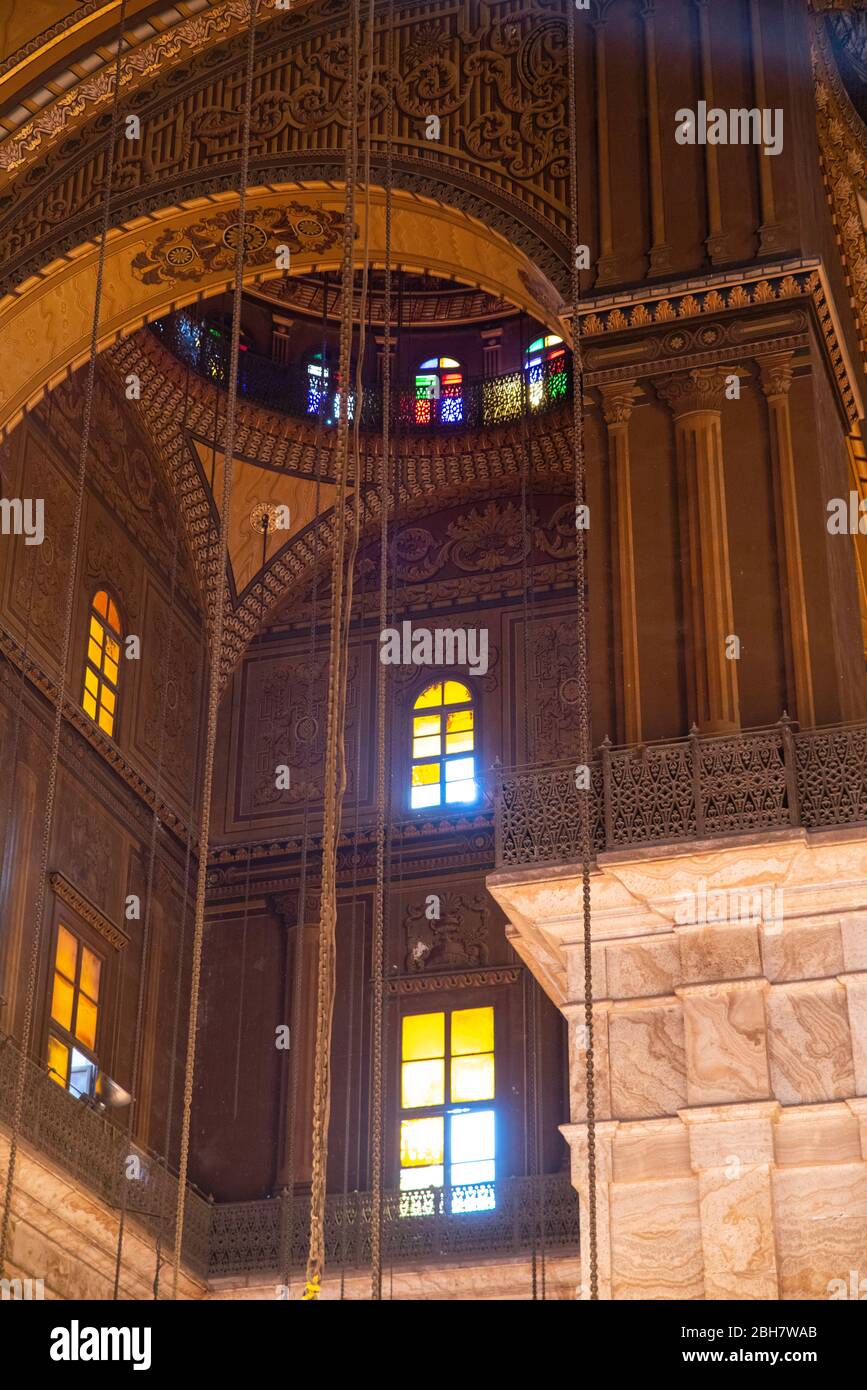 Interior view of the Mosque of Muhammad Ali, Al Abageyah, El-Khalifa, Cairo Governate, Egypt ...