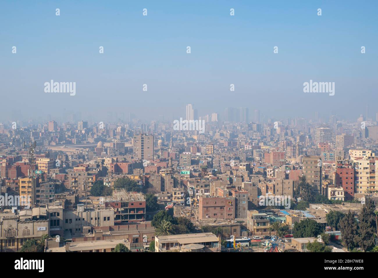 Cityscape of Cairo taken from the Citadel, Al Abageyah, El-Khalifa ...