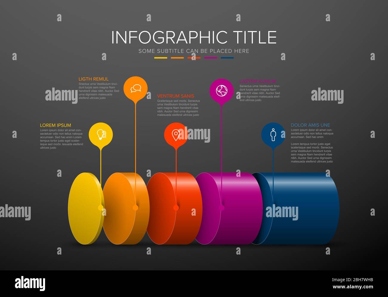 Vector Infographic layers template with five levels for material ...