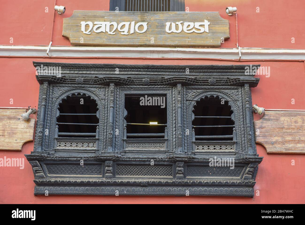 Traditional architecture balcony at Tansen on Nepal Stock Photo - Alamy