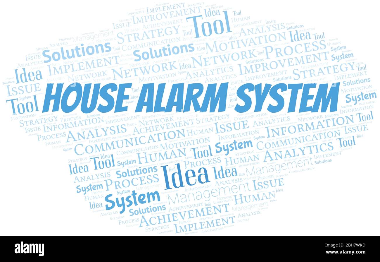 House Alarm System typography vector word cloud. Wordcloud collage made ...