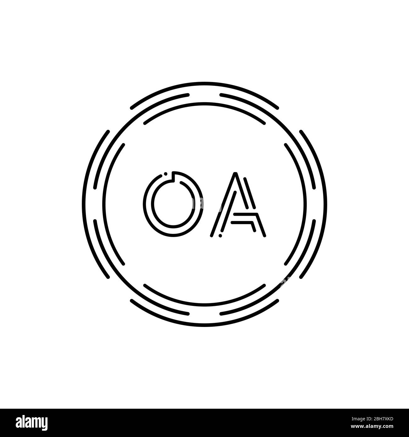 Initial Monogram Letter OA Logo Design Vector Template. Digital ...