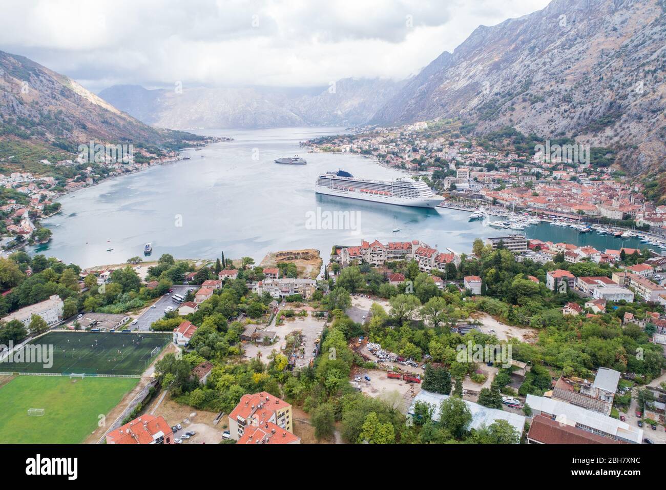 aerial view on Kator bay. Montenegro Stock Photo - Alamy