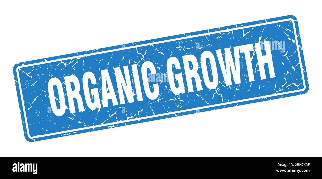organic growth stamp. organic growth vintage blue label. Sign Stock ...