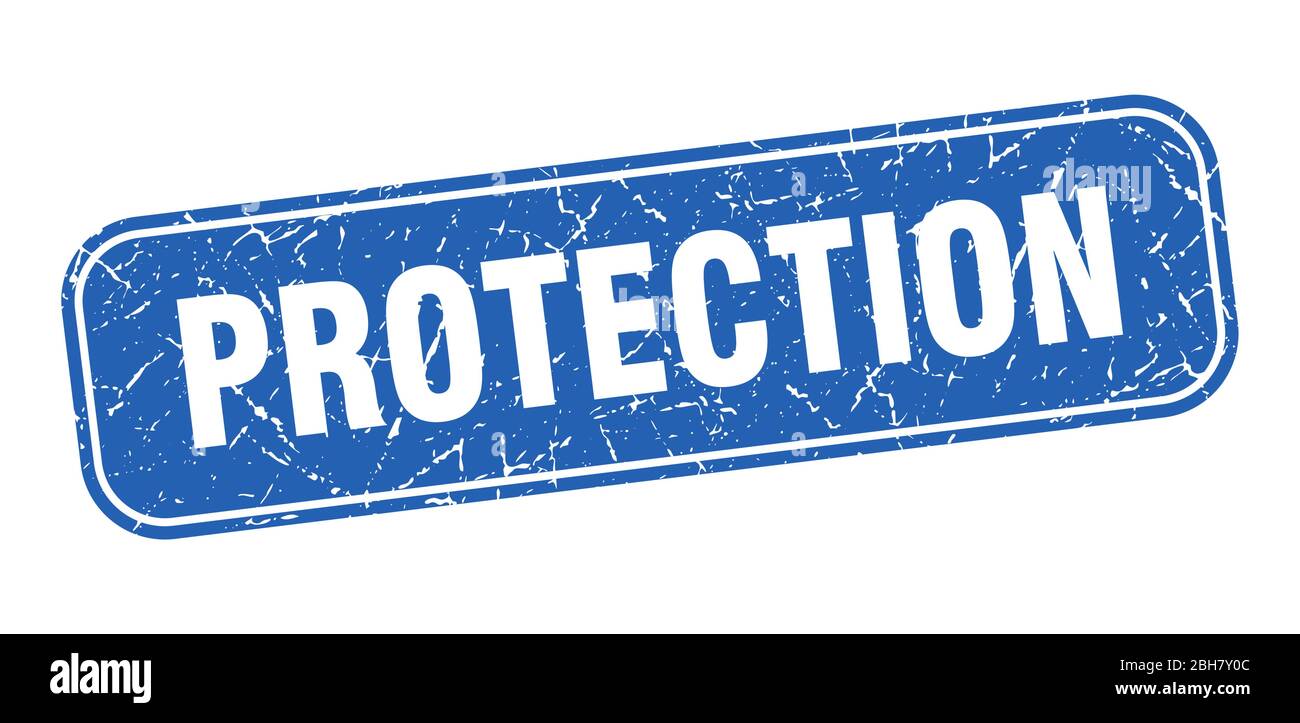 protection stamp. protection square grungy blue sign Stock Vector Image & Art - Alamy