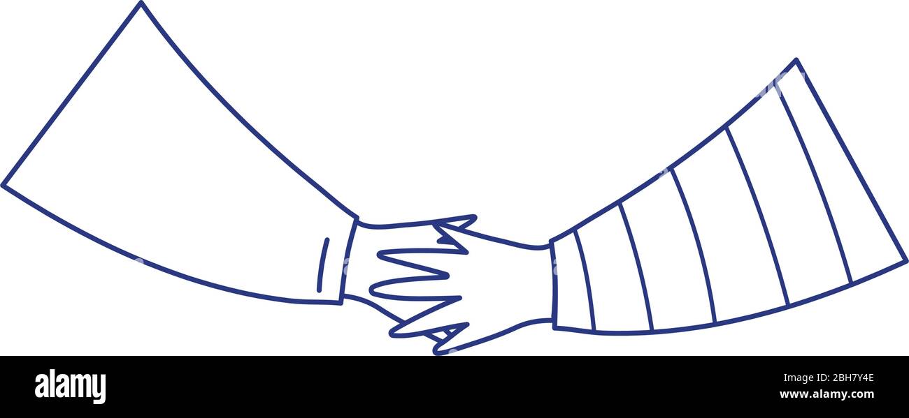 handshake friendly gesture isolated icon on white background vector ...