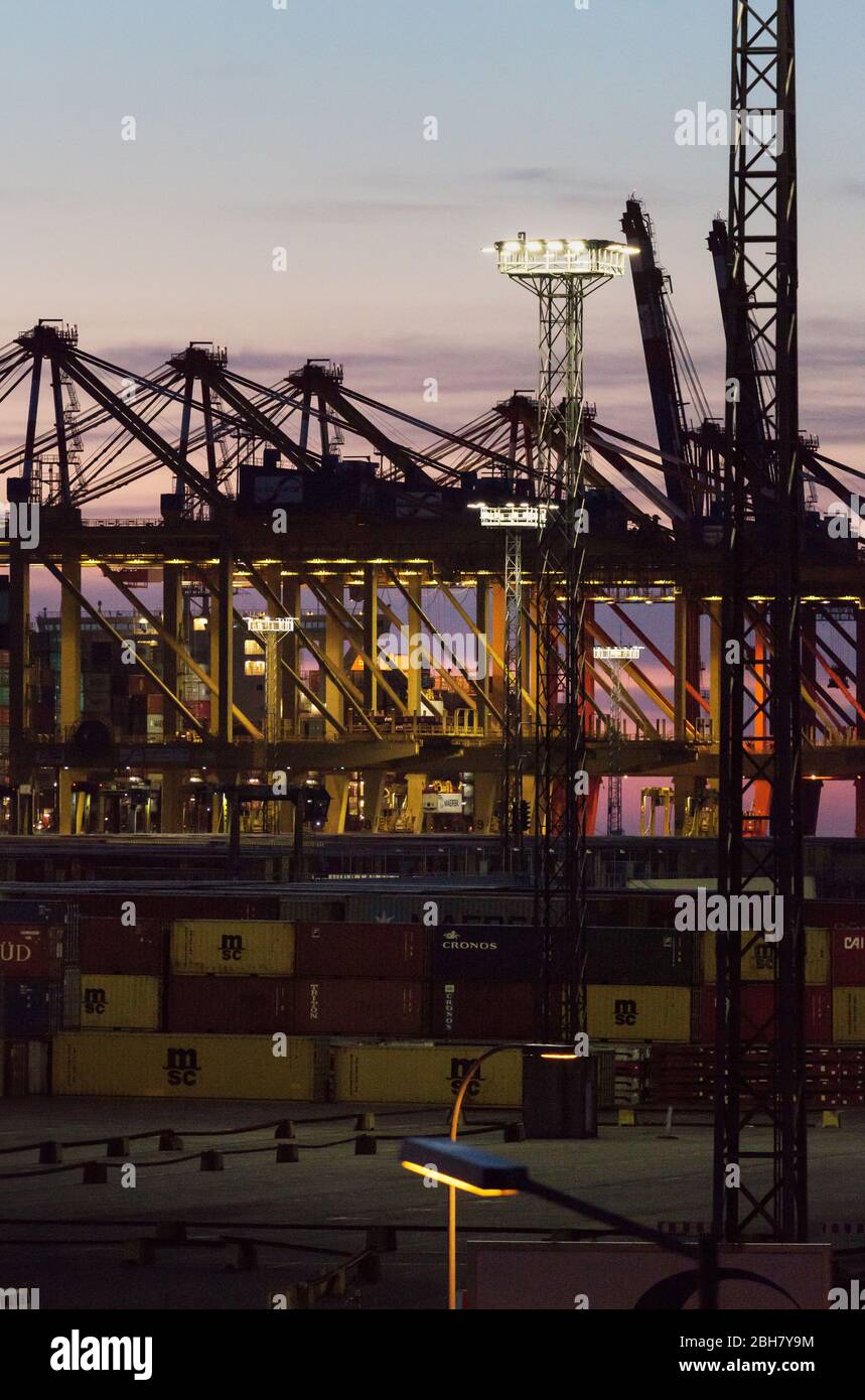 22.03.2020, Bremerhaven, Bremen, Germany - Container Bridges, EUROGATE ...