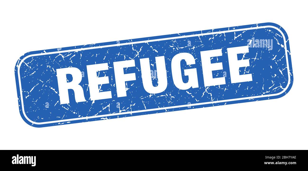 refugee stamp. refugee square grungy blue sign Stock Vector Image & Art ...