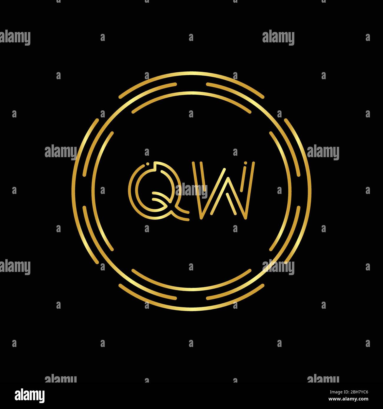 Initial Letter QW Logo Design Vector Template. Digital Abstract Circle QW Letter Logo Design ...
