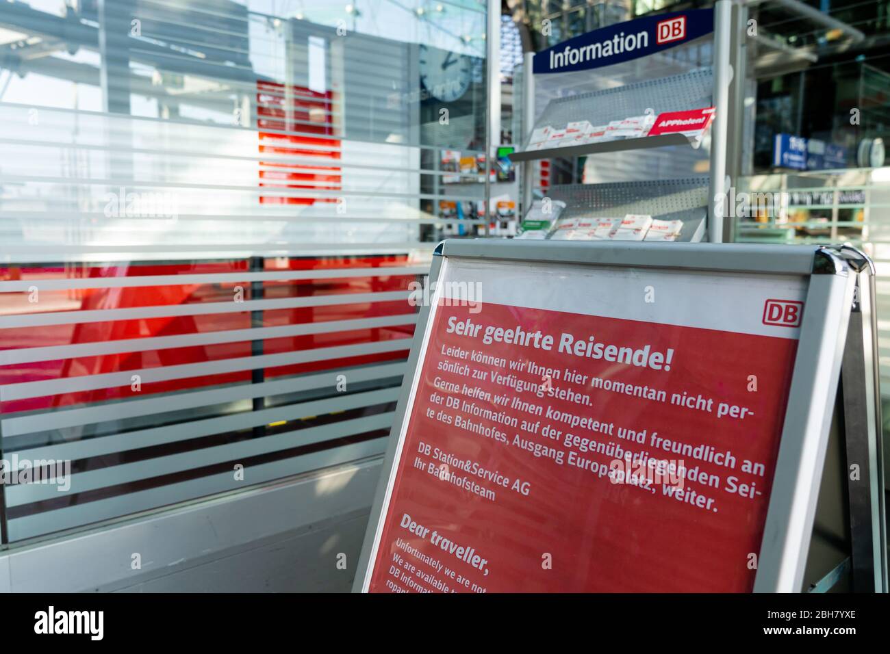 23.03.2020, Berlin, Berlin, Germany - Reference to a closed DB service ...