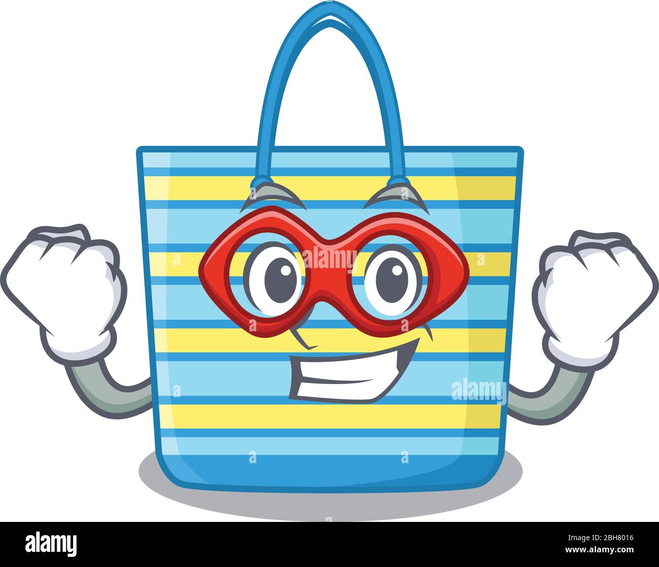 A cartoon character of beach bag performed as a Super hero Stock Vector ...