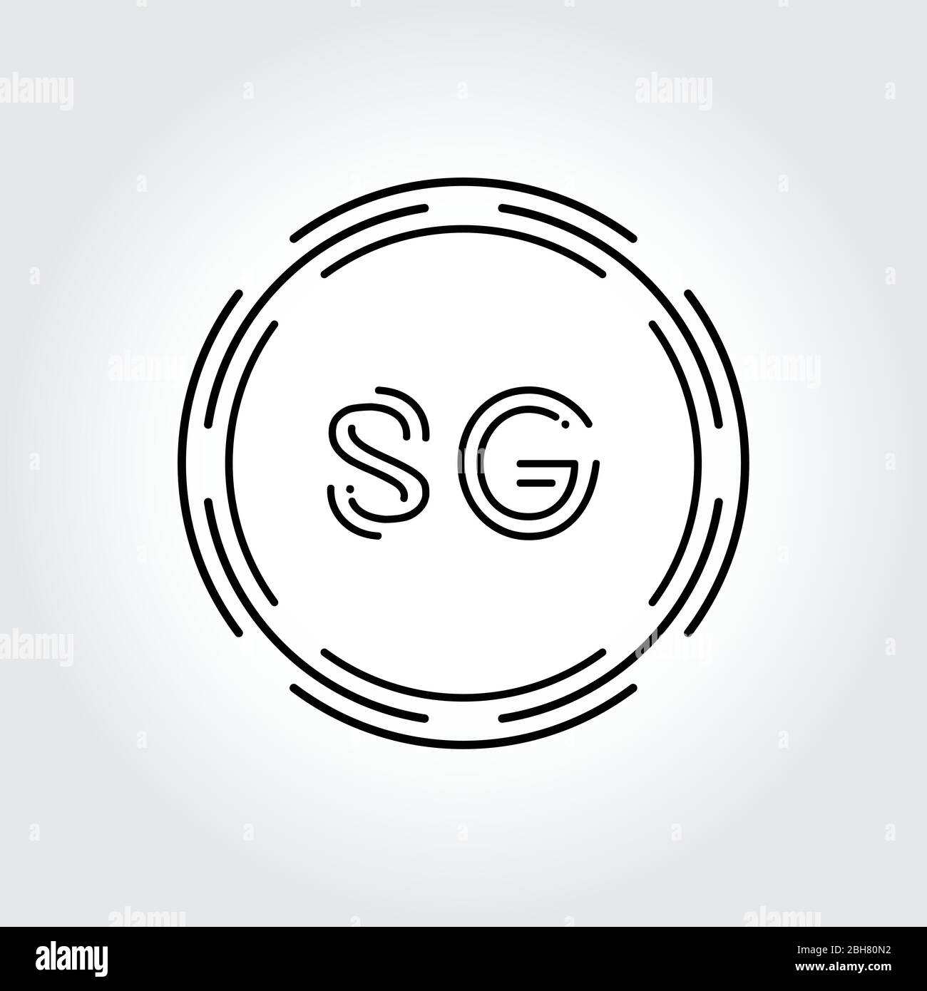 Initial SG Logo Design Creative Typography Vector Template. Digital ...