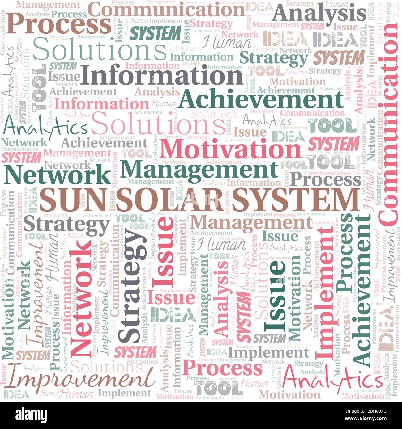 Sun Solar System typography vector word cloud. Wordcloud collage made ...