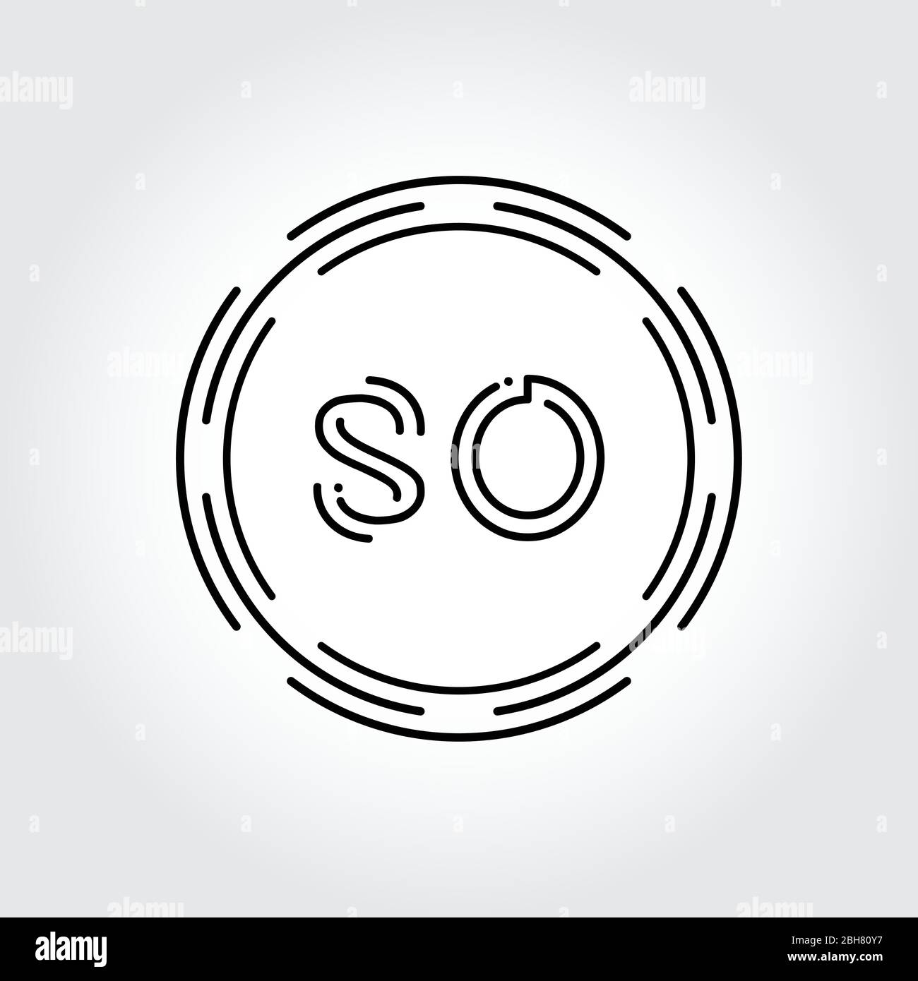 Initial SO Logo Design Creative Typography Vector Template. Digital ...
