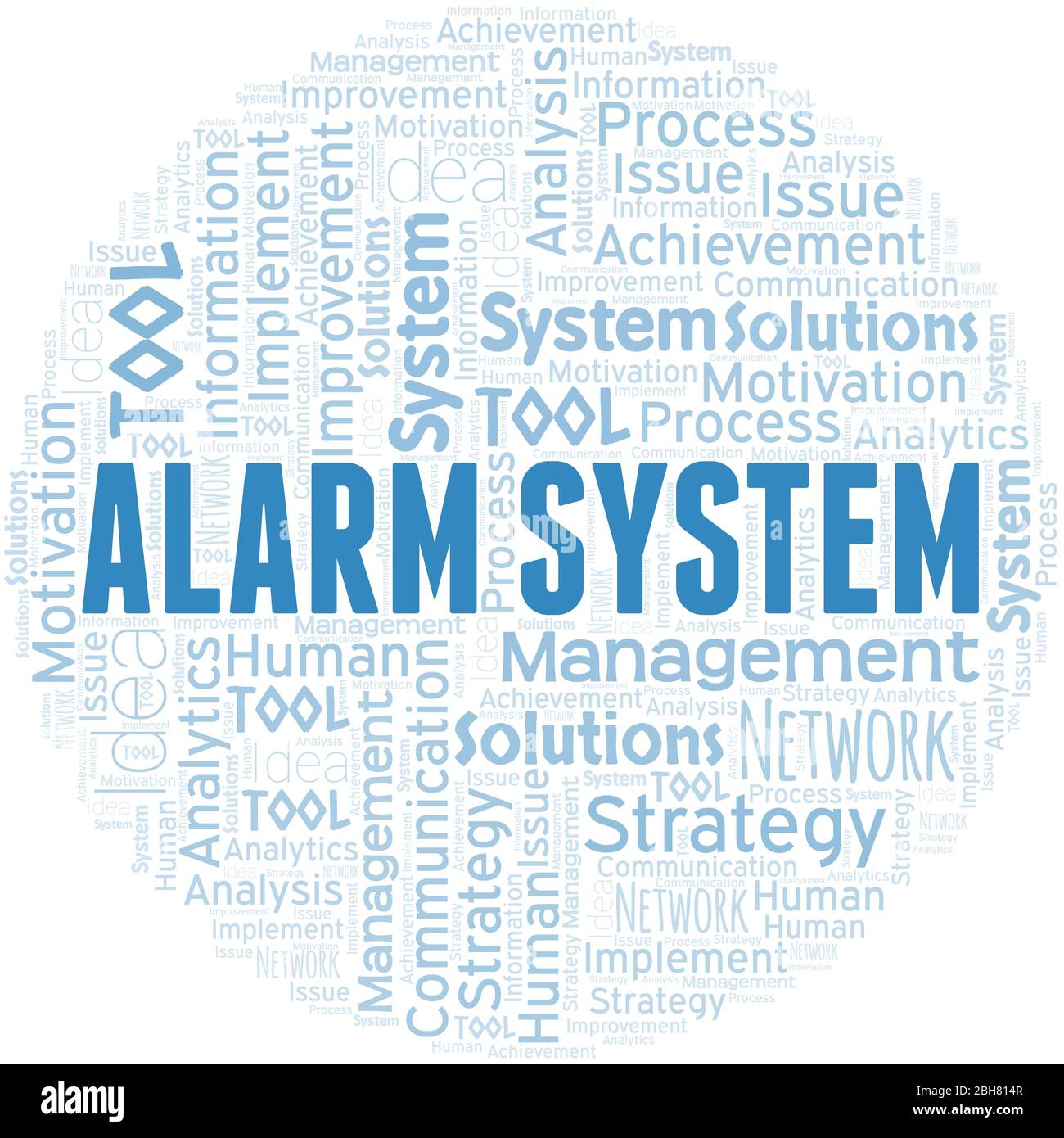 Alarm System typography vector word cloud. Wordcloud collage made with the text only Stock ...