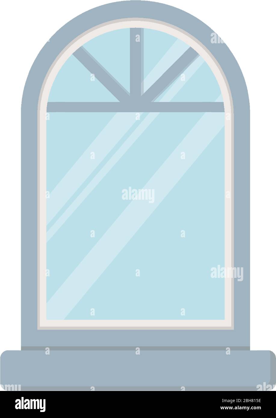 window facade exterior building isolated icon white background vector ...