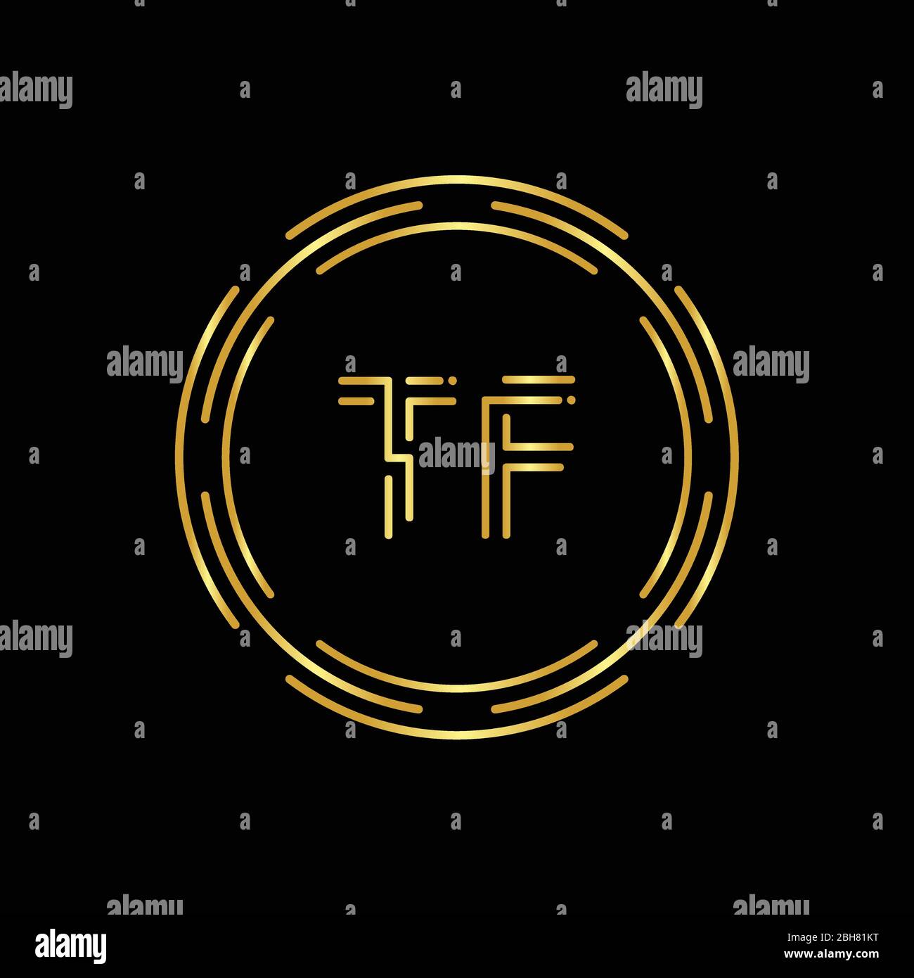 Initial Letter TF Logo Creative Typography Vector Template. Circle ...