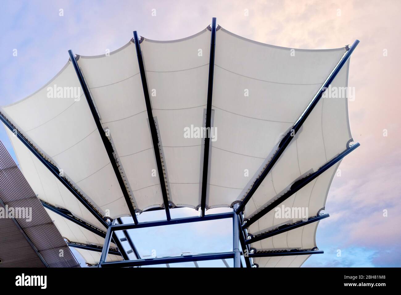 Photo of Vinyl roof structure with blue sky background Stock Photo - Alamy