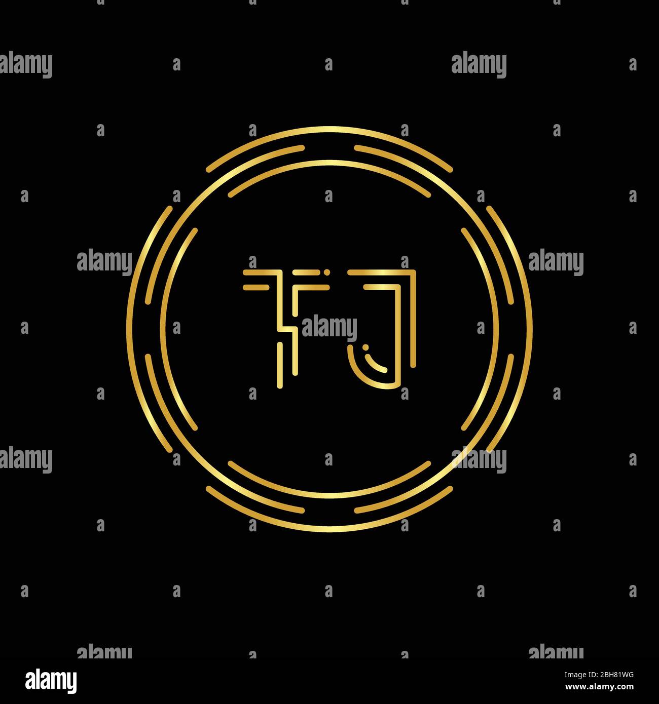 Initial Letter TJ Logo Creative Typography Vector Template. Circle ...