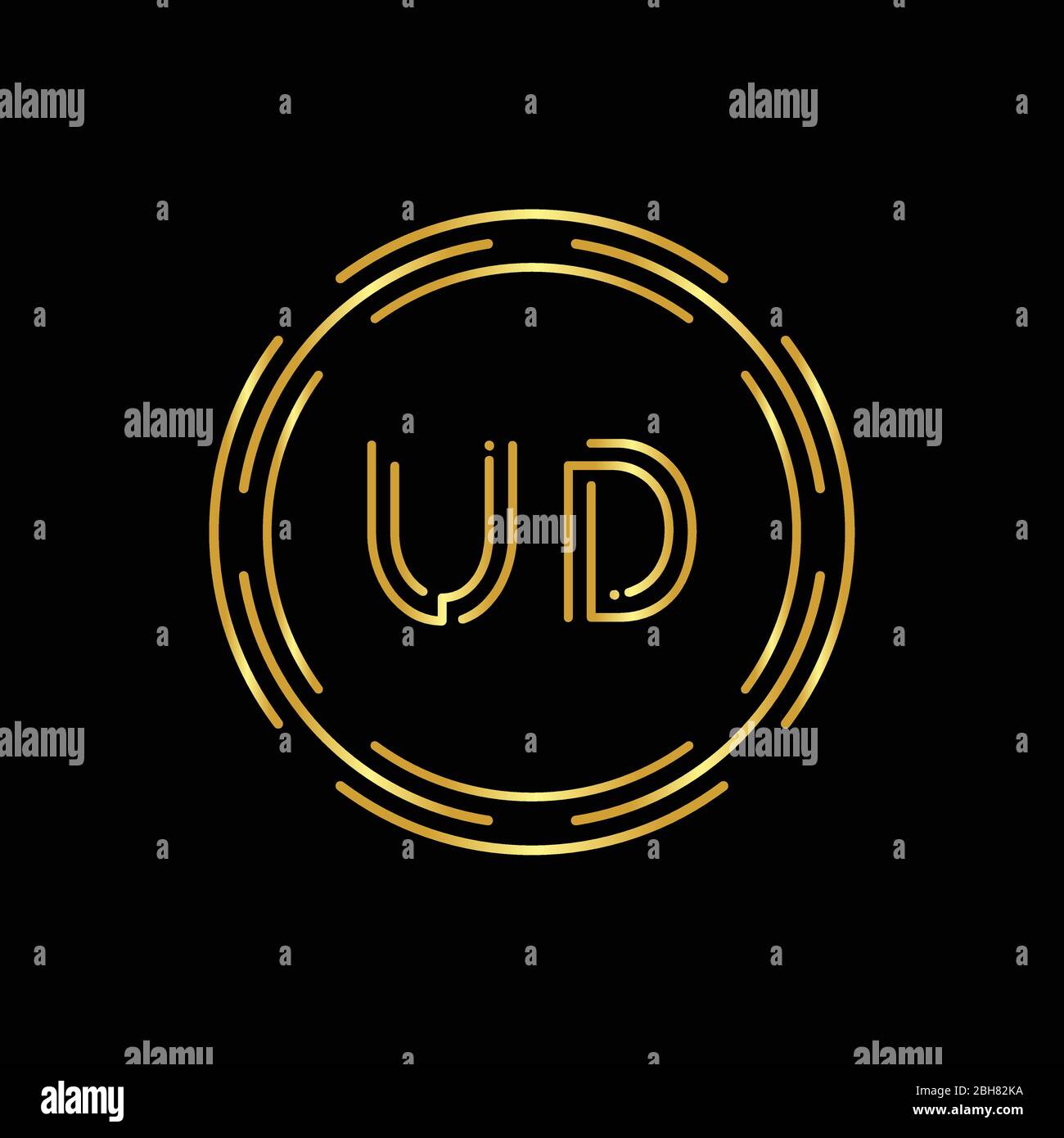 Initial UD Logo Creative Typography Vector Template. Digital Abstract ...
