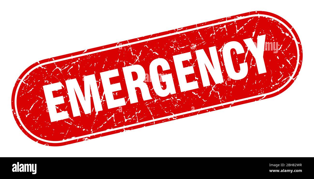 emergency sign. emergency grunge red stamp. Label Stock Vector Image ...