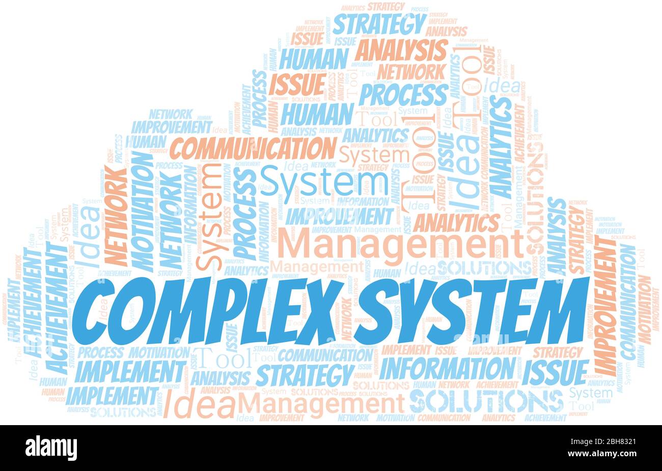 Complex System typography vector word cloud. Wordcloud collage made ...