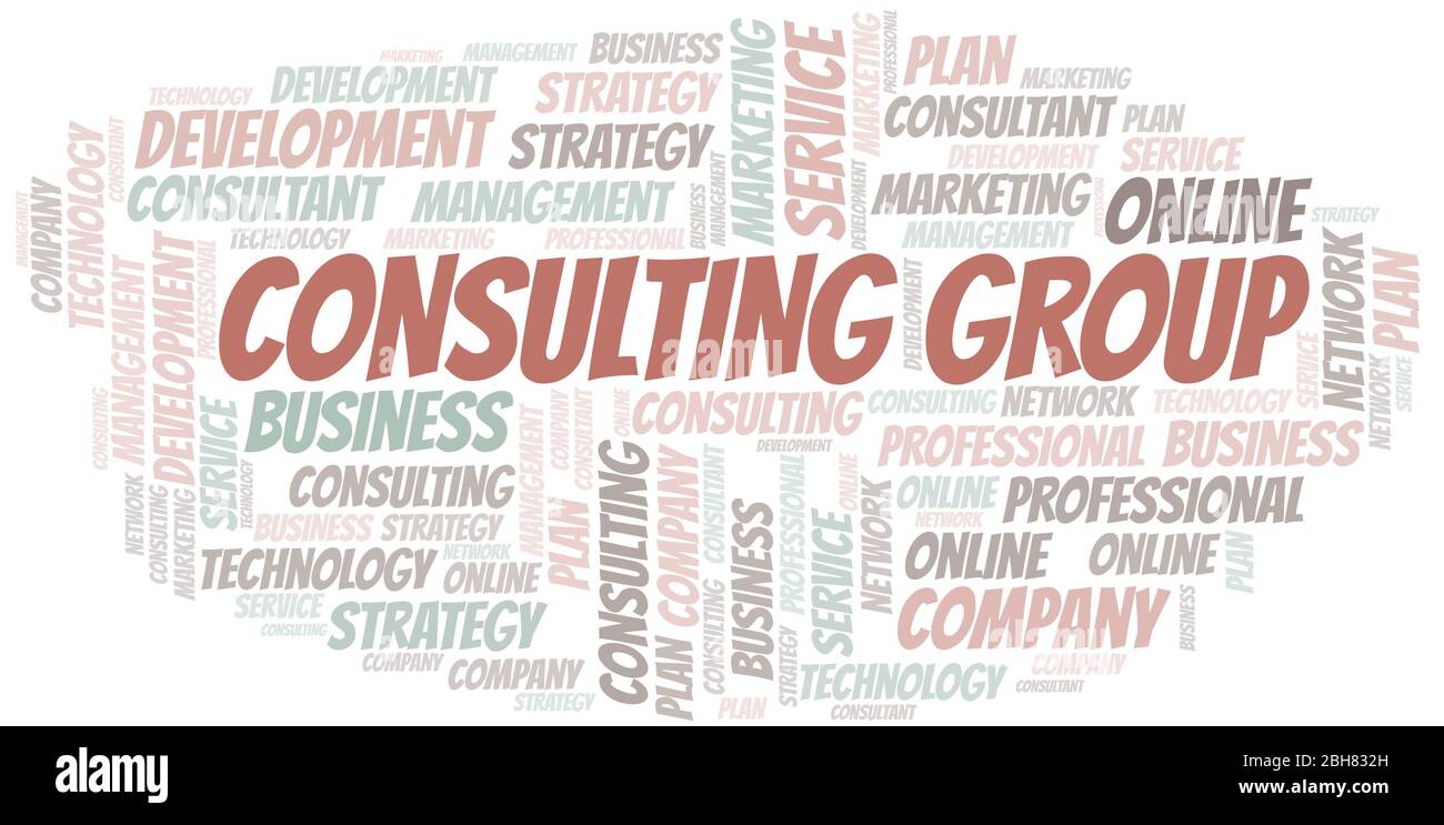 Consulting Group typography vector word cloud. Wordcloud collage made ...