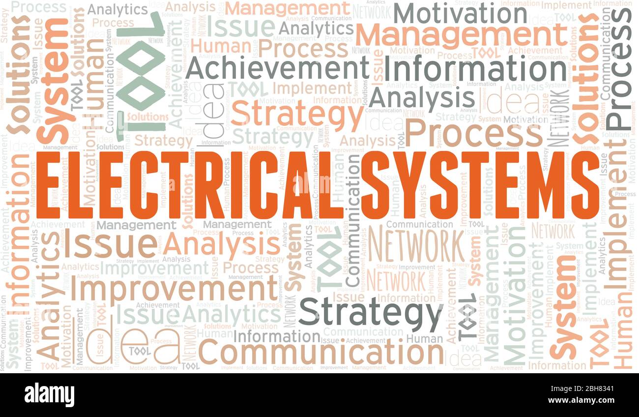 Electrical Systems typography vector word cloud. Wordcloud collage made ...