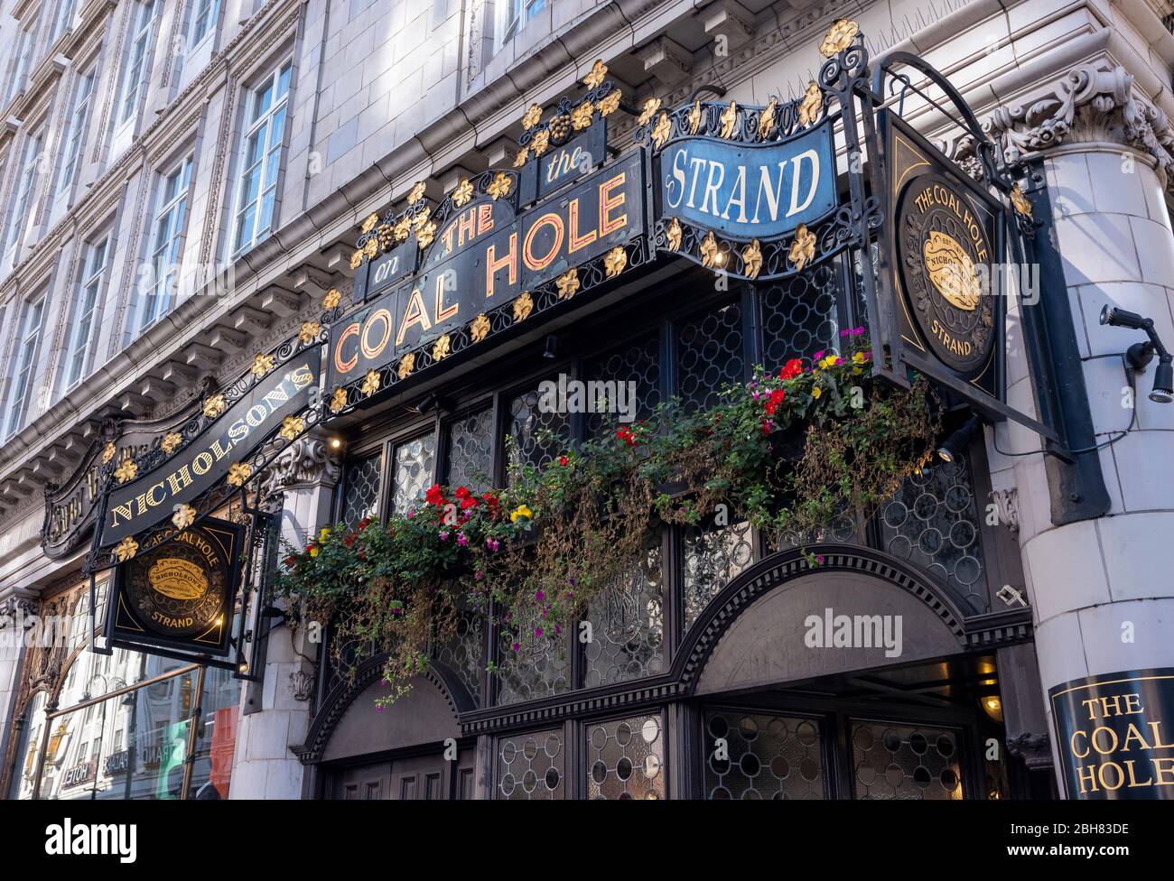 The Coal Hole (1903-04) is a Grade II listed public house at 91 Strand ...