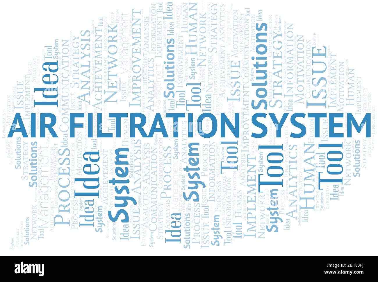 Air Filtration System typography vector word cloud. Wordcloud collage ...