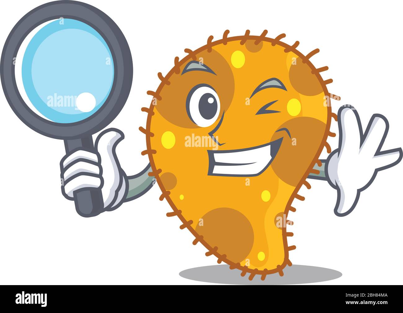 Smart Detective of pseudomonas mascot design style with tools Stock ...