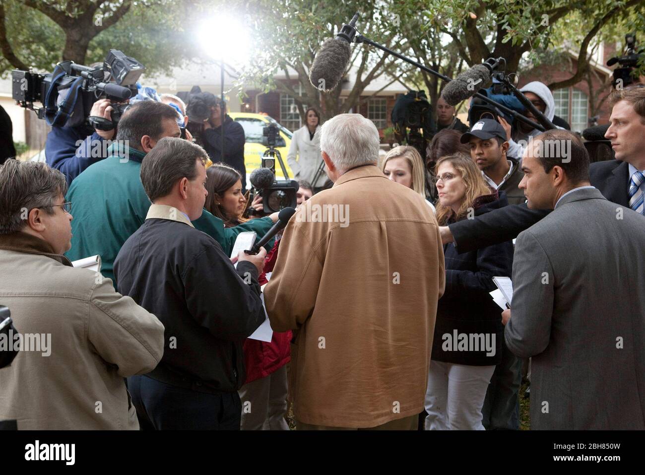 Austin, Texas USA, February 20, 2010: Family spokesman Rayford Walker ...