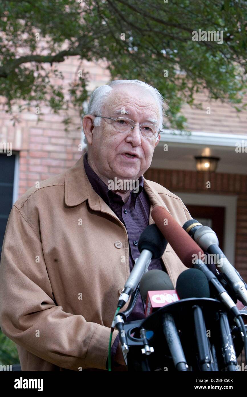 Austin, Texas USA, February 20, 2010: Family spokesman Rayford Walker ...