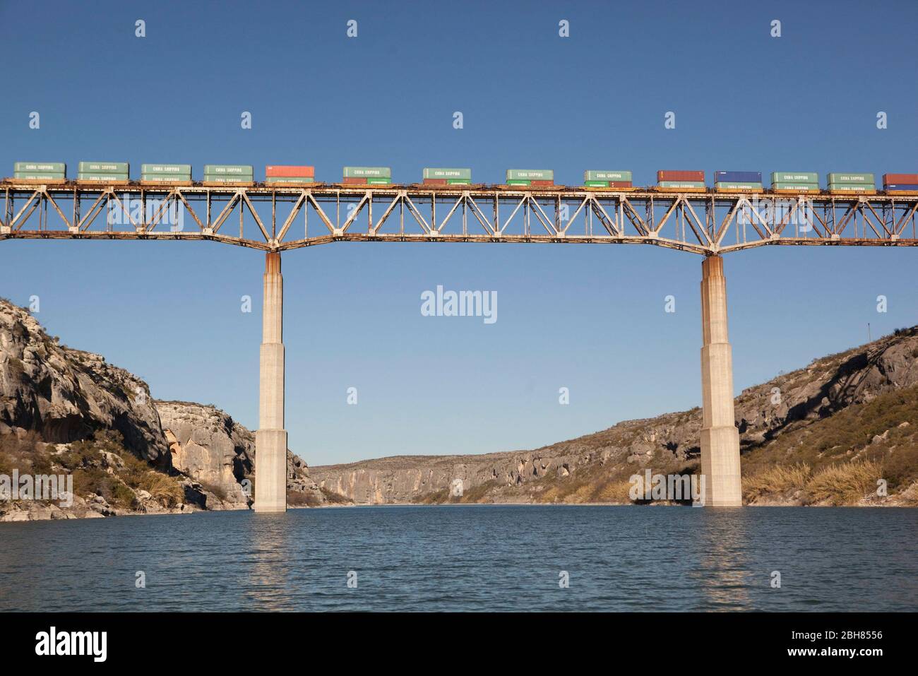 Val Verde County Texas USA, January 1, 2010: Freight cars headed to El ...