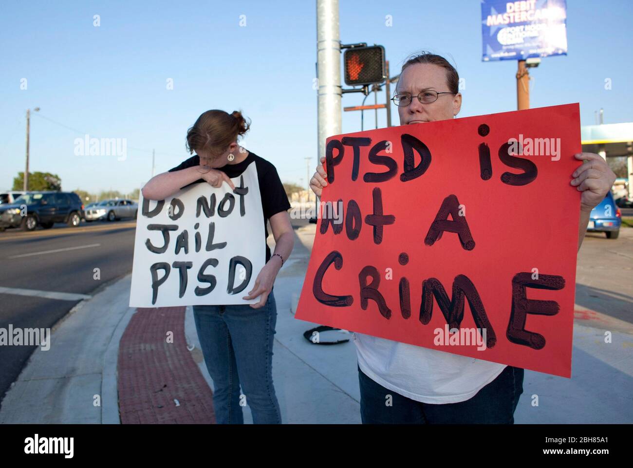 Fort Hood Texas USA, March 31 2010: Demonstrators protest the jailing ...