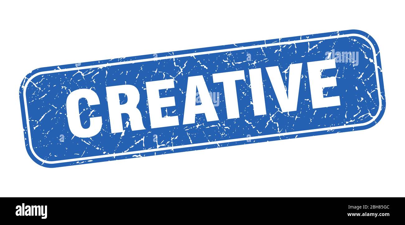creative stamp. creative square grungy blue sign Stock Vector Image ...
