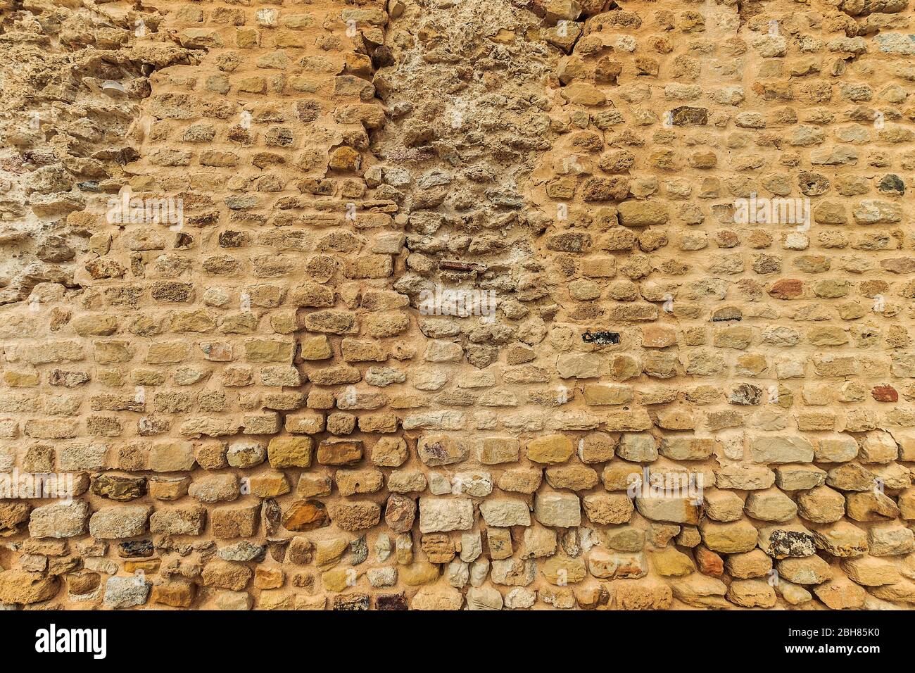 Background of ancient stone wall. Texture of old brick. Roman ...