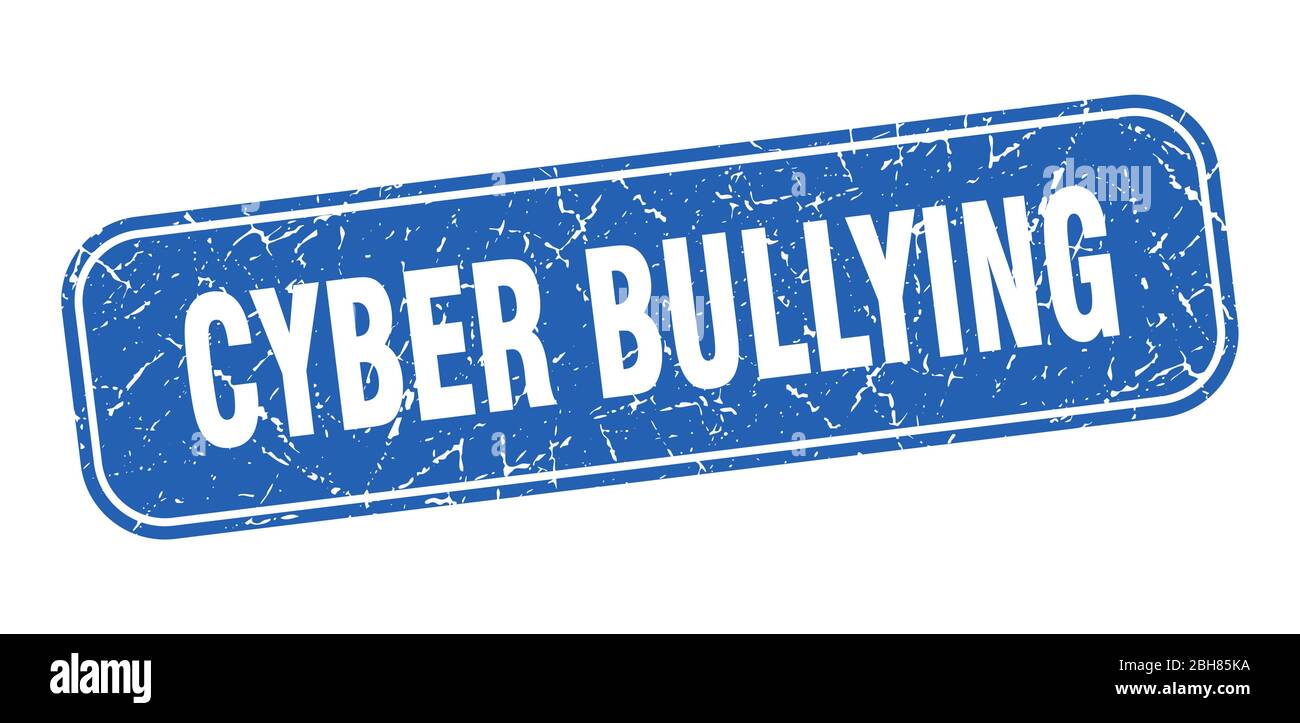 cyber bullying stamp. cyber bullying square grungy blue sign Stock ...