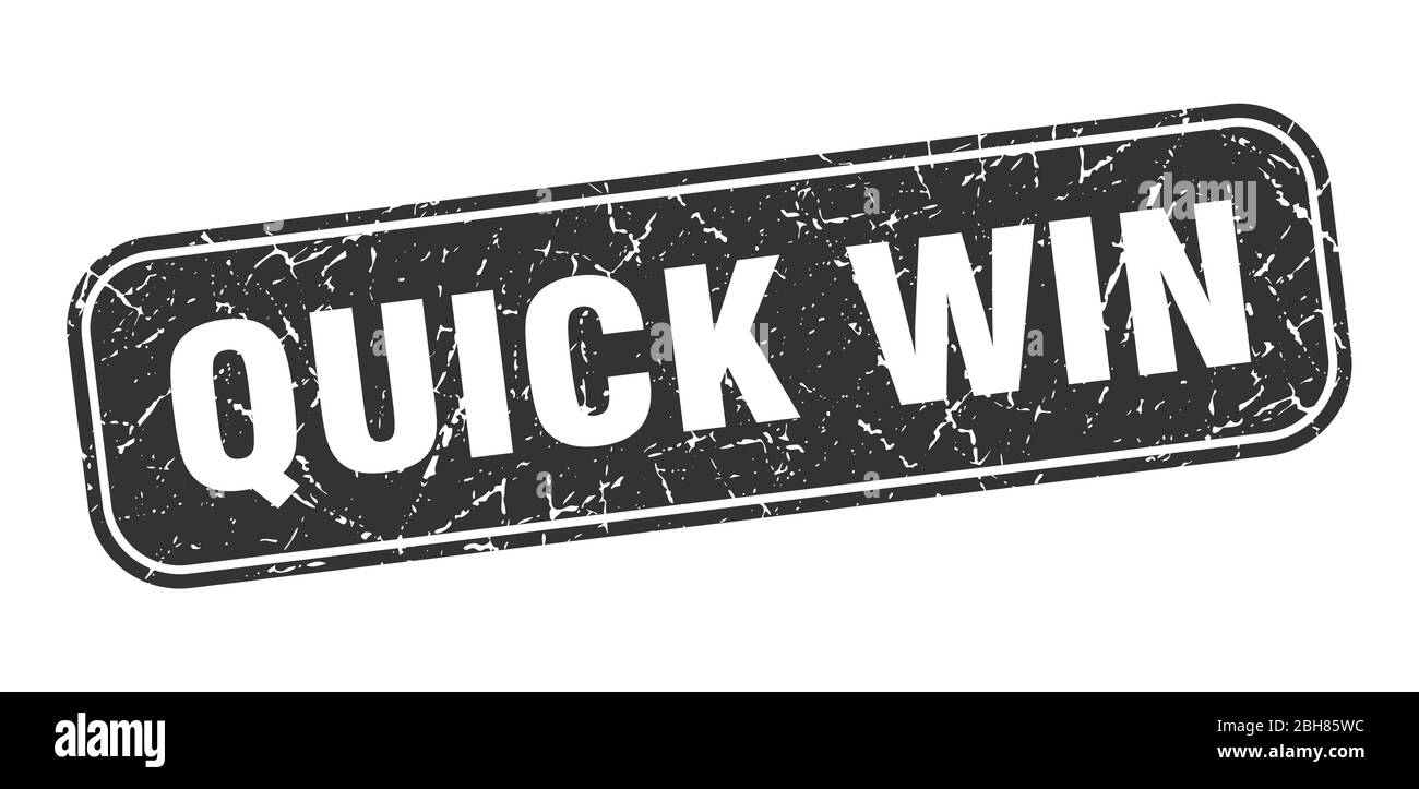 quick win stamp. quick win square grungy black sign Stock Vector Image ...