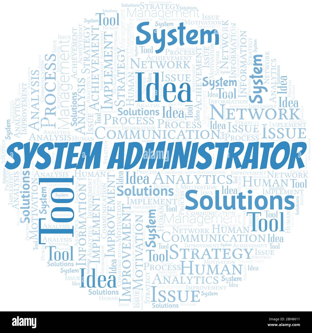 System Administrator typography vector word cloud. Wordcloud collage ...